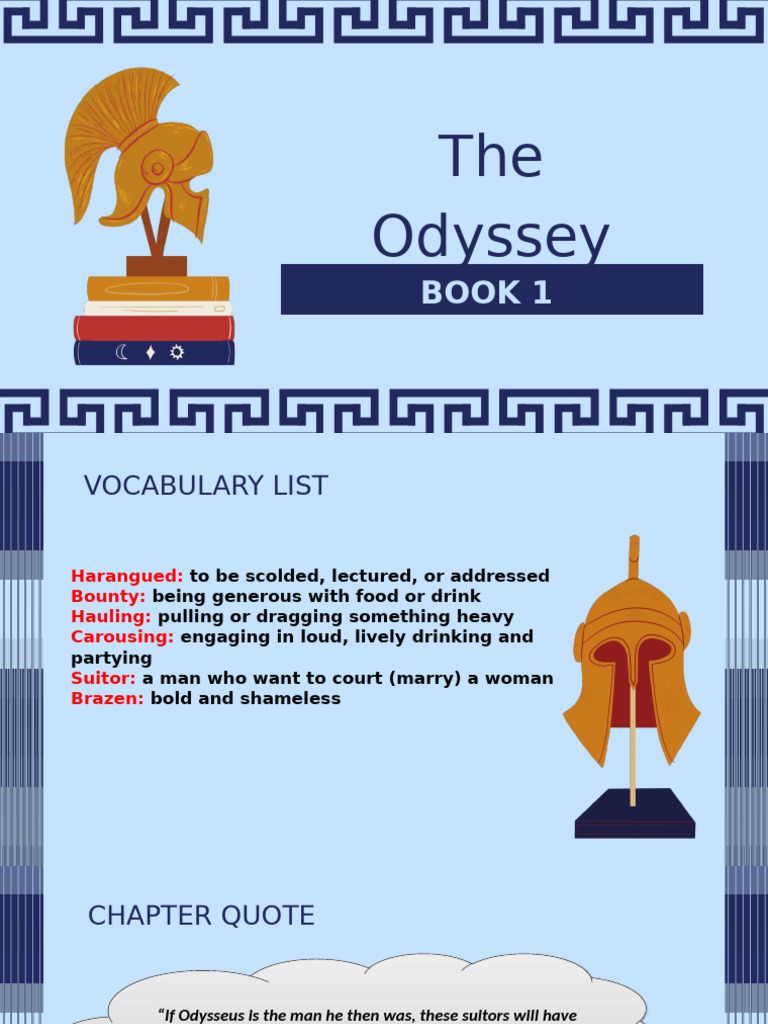 Odyssey Book 1 & 2 Vocabulary and Analysis | PDF | Odyssey | Odysseus