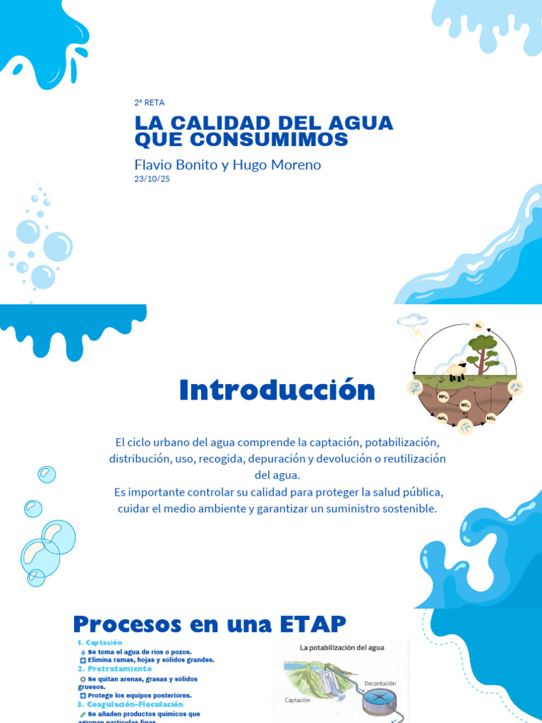 Blue and White Minimalist Water Illustration Group Project Presentation ...