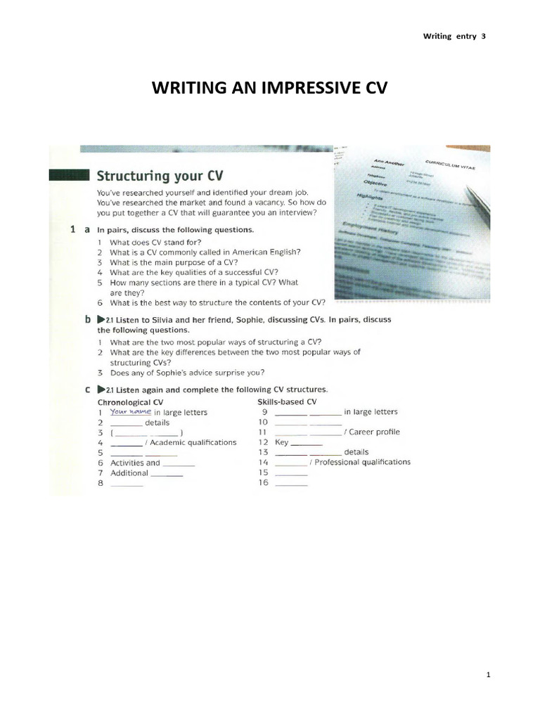Writing an Impressive CV | PDF
