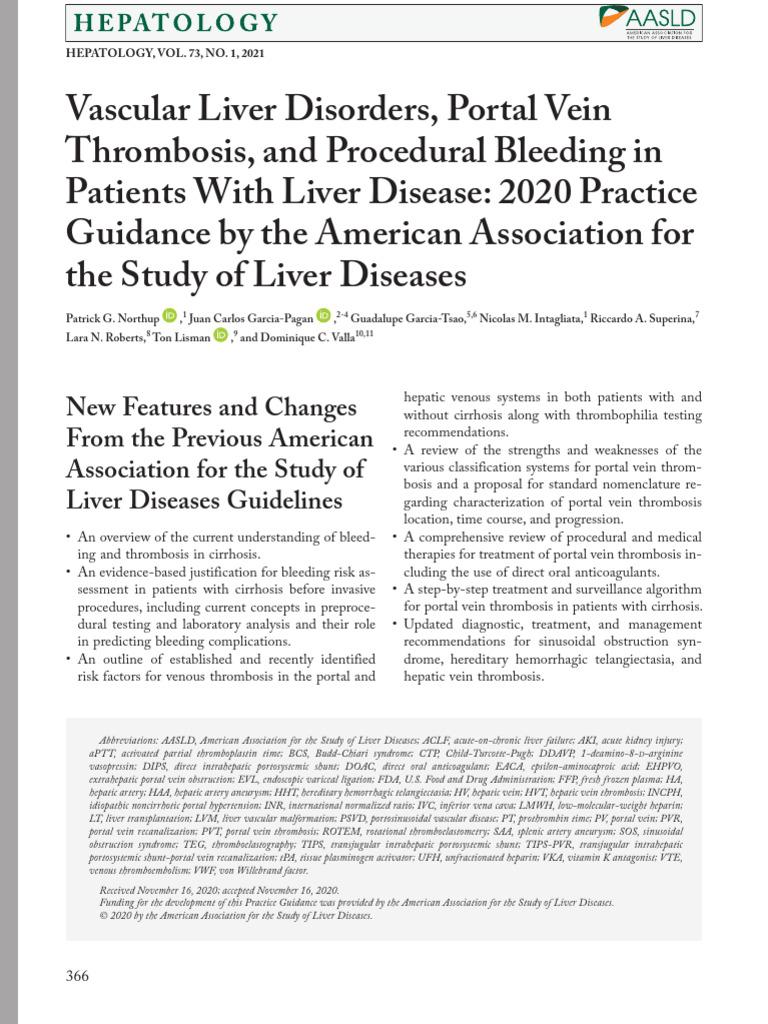 2021 - AASLD - Vascular Liver Disorders, Portal Vein Thrombosis, and ...