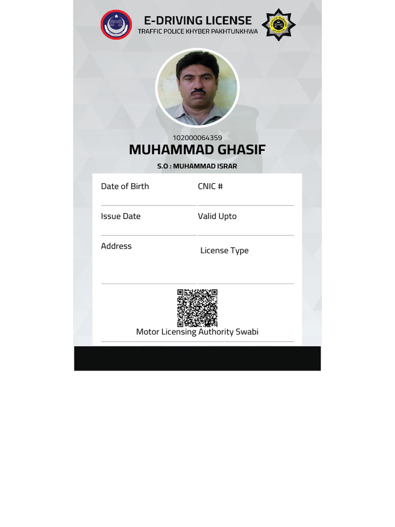 Valid Electronic Driving License Details | PDF