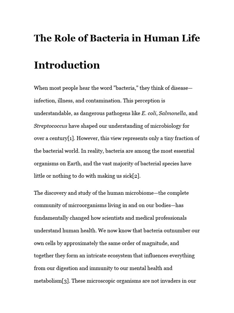 Bacteria's Essential Role in Human Health | PDF | Bacteria | Dietary Fiber