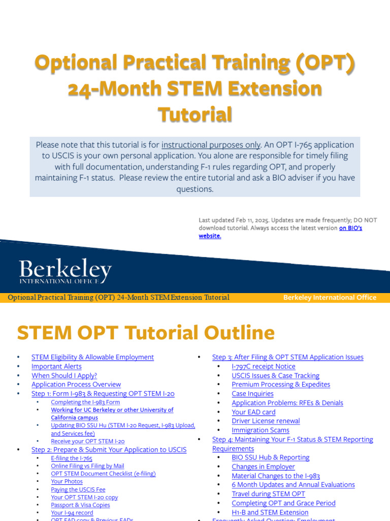 Opt 24month Extension Tutorial | PDF | H 1 B Visa