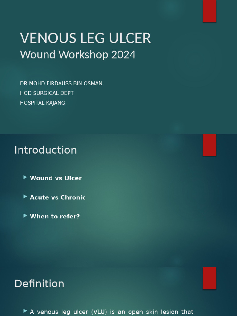 Understanding Venous Leg Ulcers: Diagnosis & Treatment | PDF | Vein ...