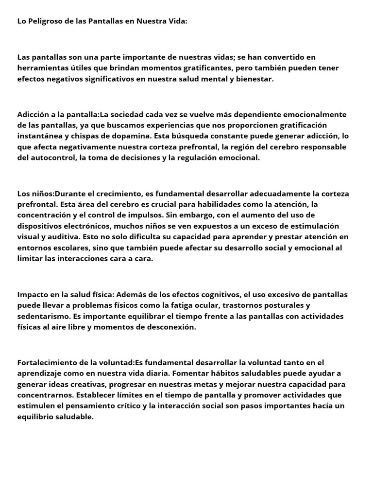 Lo Peligroso de Las Pantallas en Nuestro Vida - 20250412 - 105405 ...
