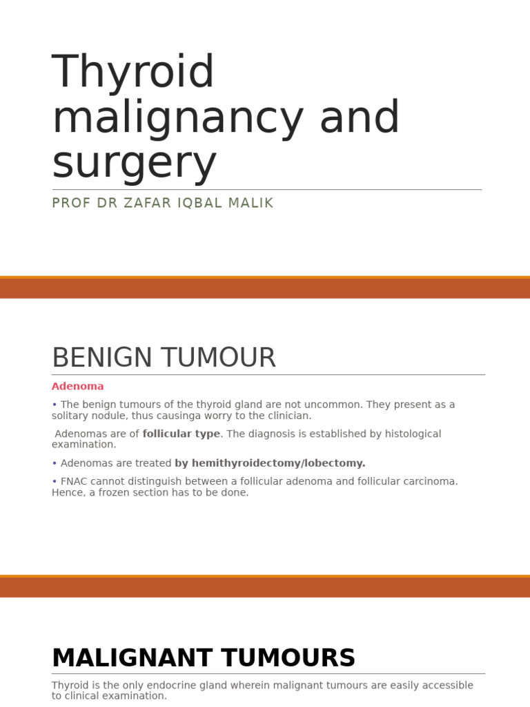 Thyroid Malignancy and Surgical Treatments | PDF | Thyroid | Adenoma