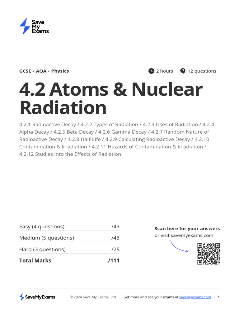 GCSE Physics: Radioactive Decay Guide | PDF | Radioactive Decay ...