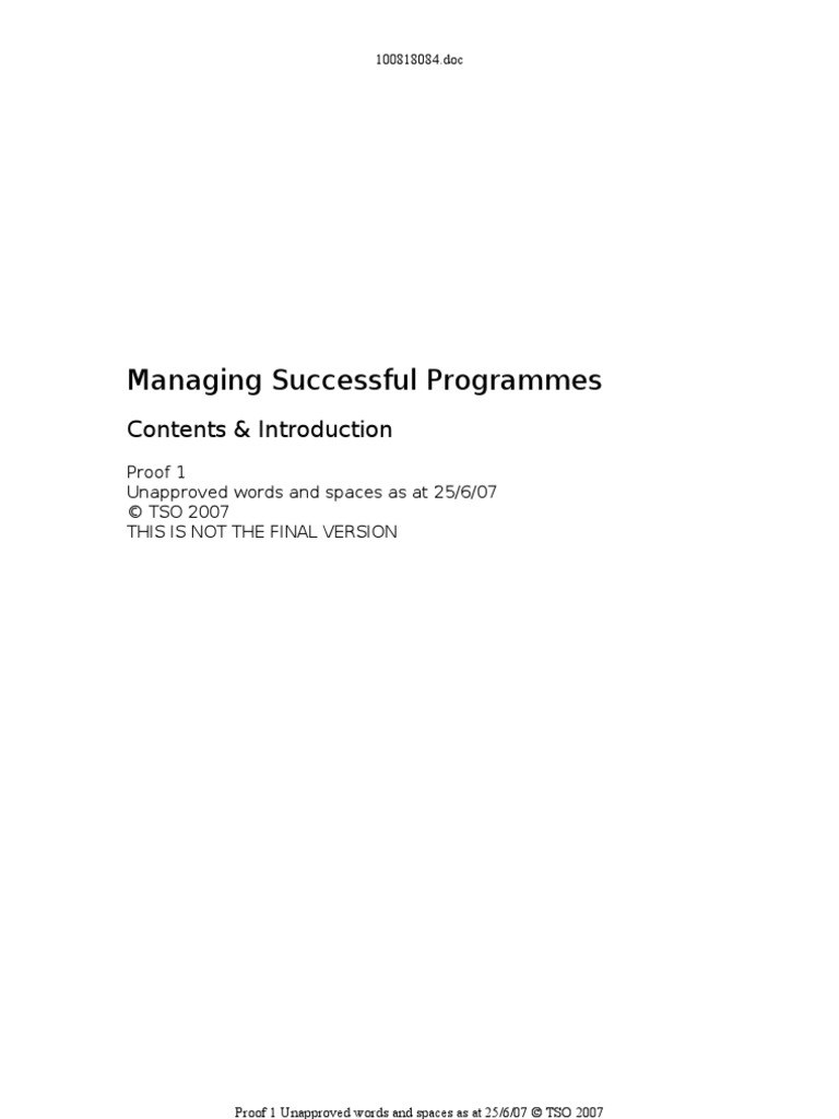 MSP Intro and Contents Proof 1 | PDF