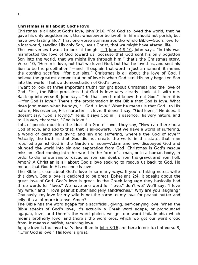 God's Love: The True Meaning of Christmas | PDF | Eternal Life ...