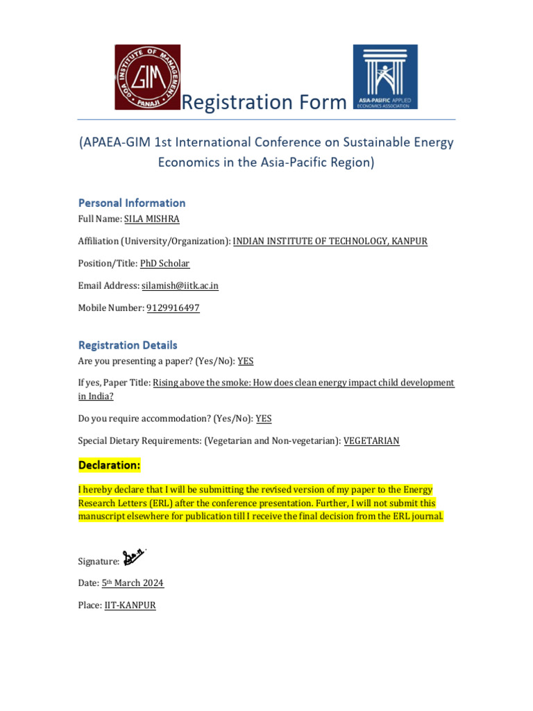 Apaea-gim Icsee Registration_form (1) | PDF