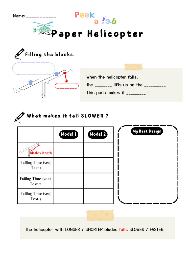Paper Helicopter Design Experiment | PDF