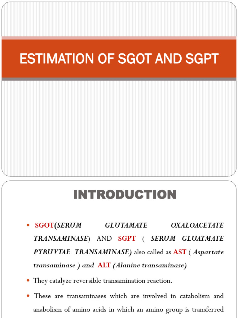 SGOT and SGPT: Liver Enzyme Insights | PDF | Alanine Transaminase ...
