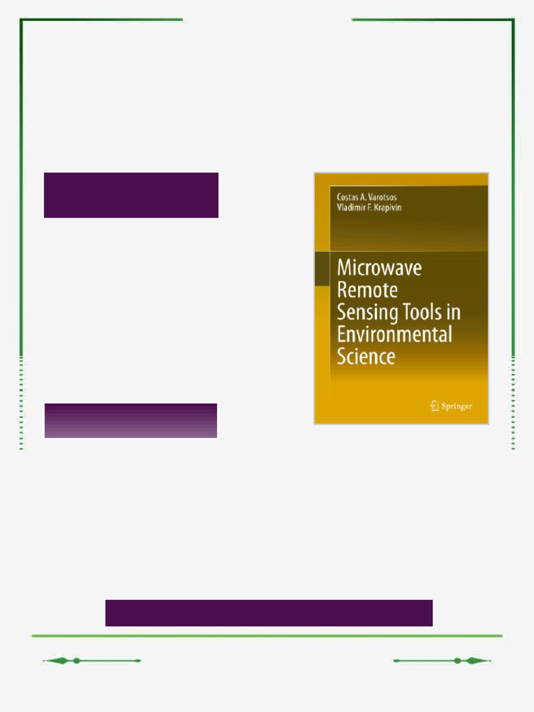 Microwave Remote Sensing Tools in Environmental Science Costas A ...