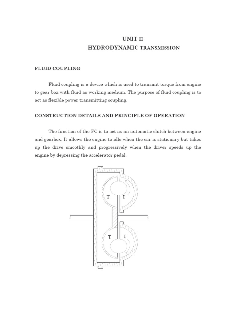 Unit-2 HYDRODYNAMIC TRANSMISSION | PDF