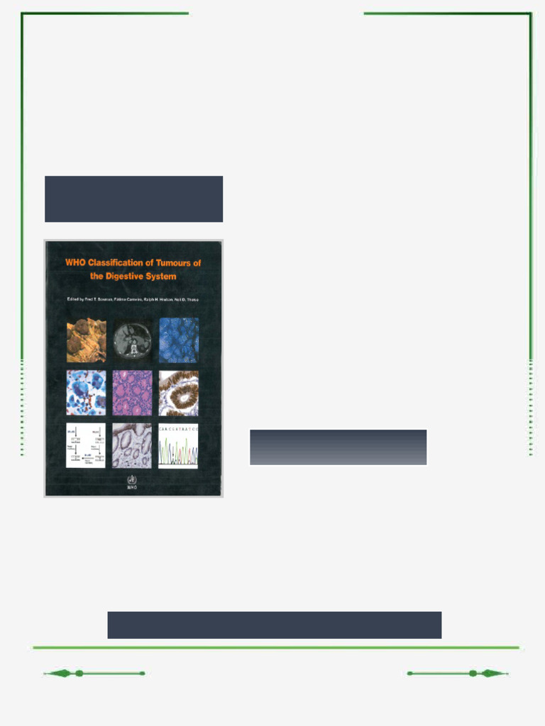 WHO Classification of Tumours of The Digestive System 4th Edition ...