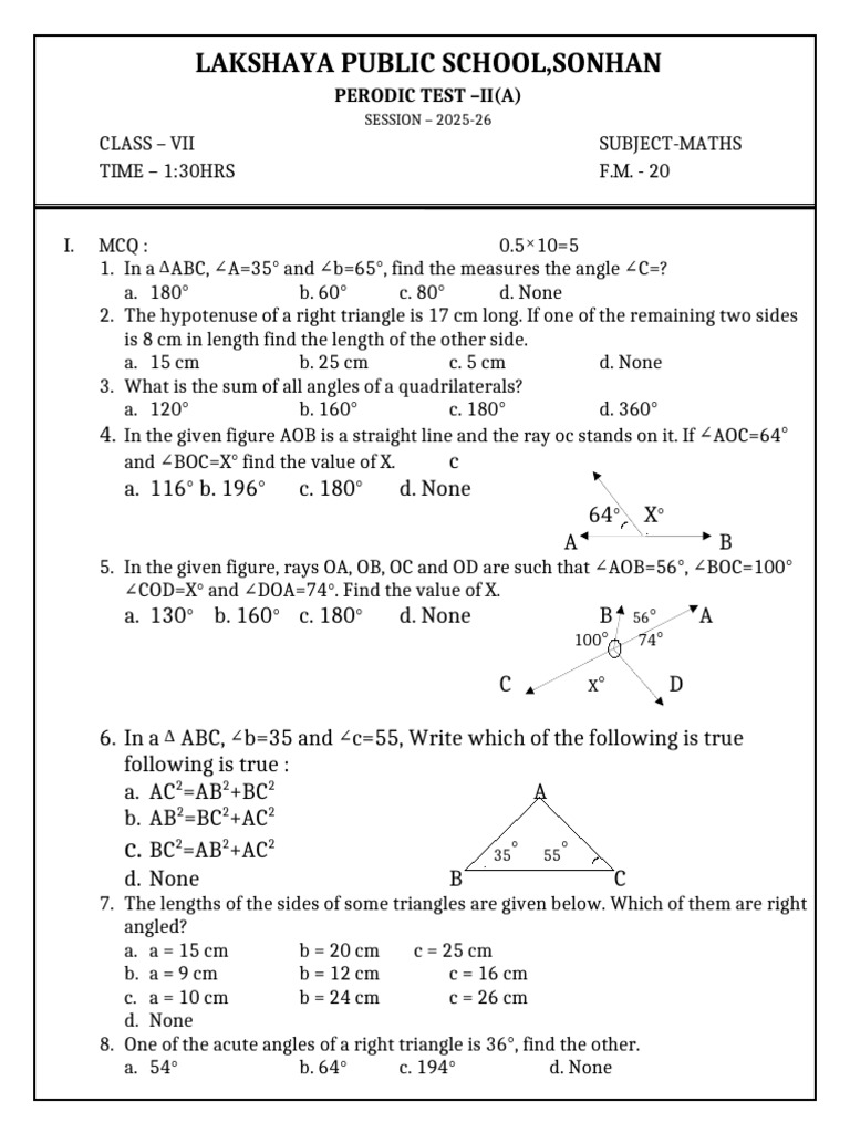Class 7 Maths Pt-2(b) - Copy | PDF | Triangle | Geometry