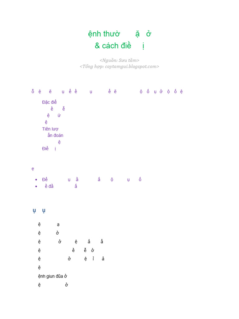 30 Benh Thuong Gap o Cho Va Cach Dieu Tri | PDF