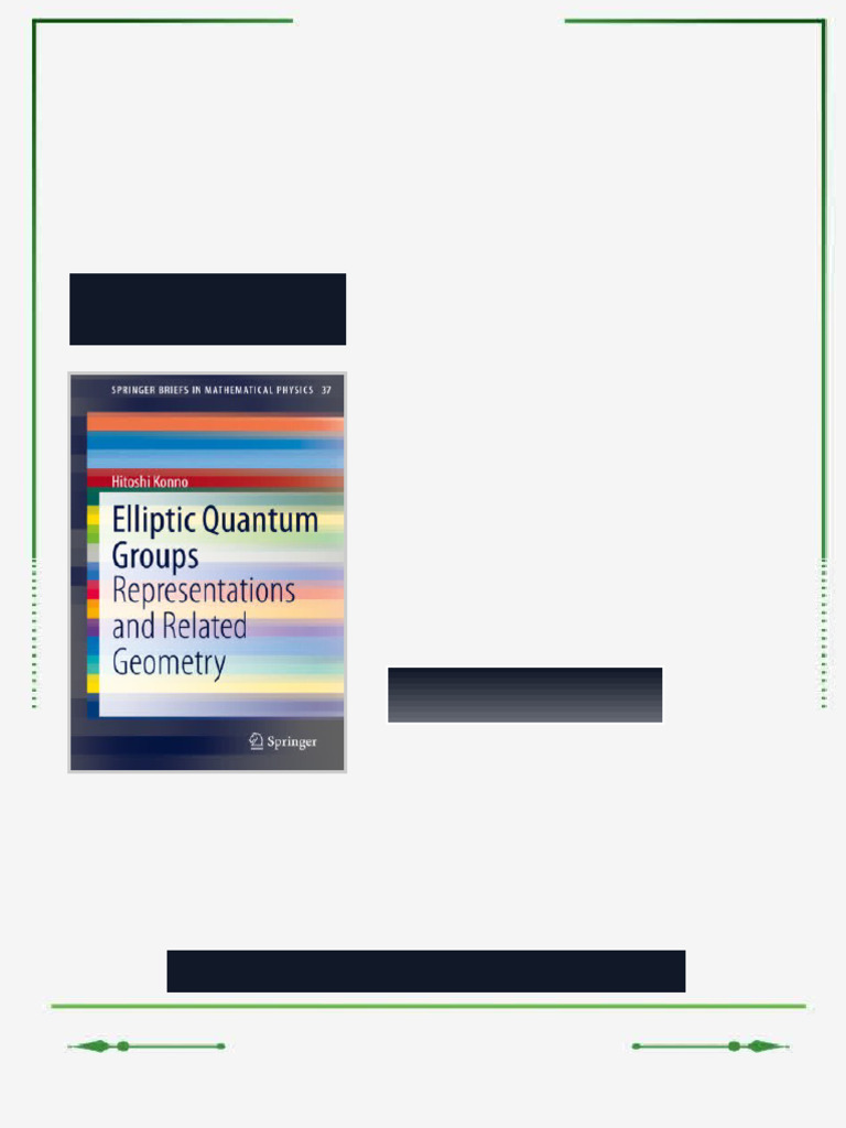 Elliptic Quantum Groups Representations and Related Geometry Hitoshi ...