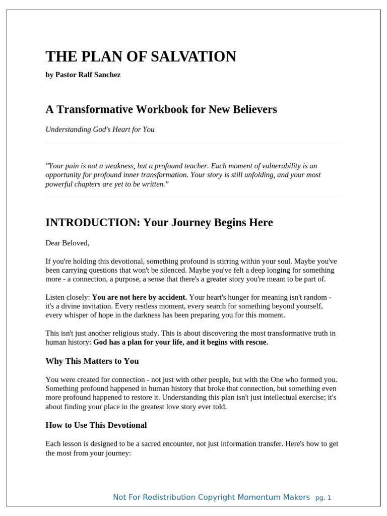 The Plan of Salvation 101 WKBK | PDF | Jesus | Baptism