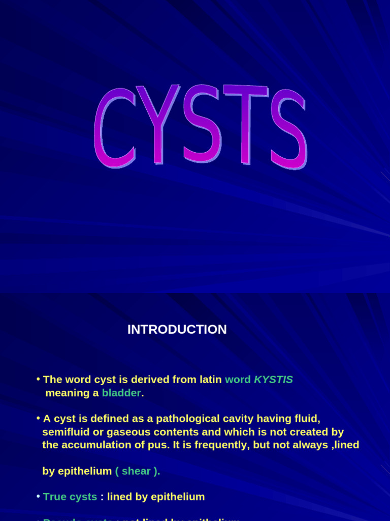 Cysts Odontogenic, Fissural, Non Epithelial Anu | PDF | Epithelium ...