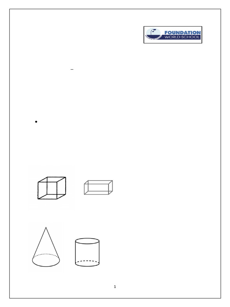 6th Grade Math: 3D Shapes Worksheet | PDF | Area | Volume