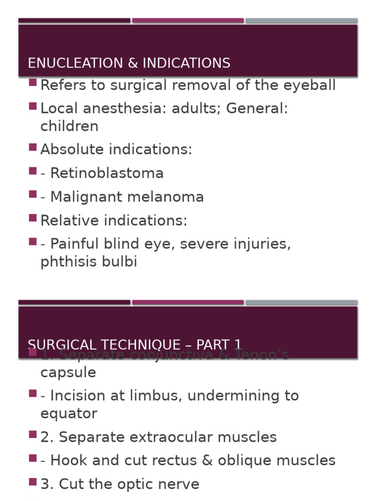 Enucleation Presentation | PDF