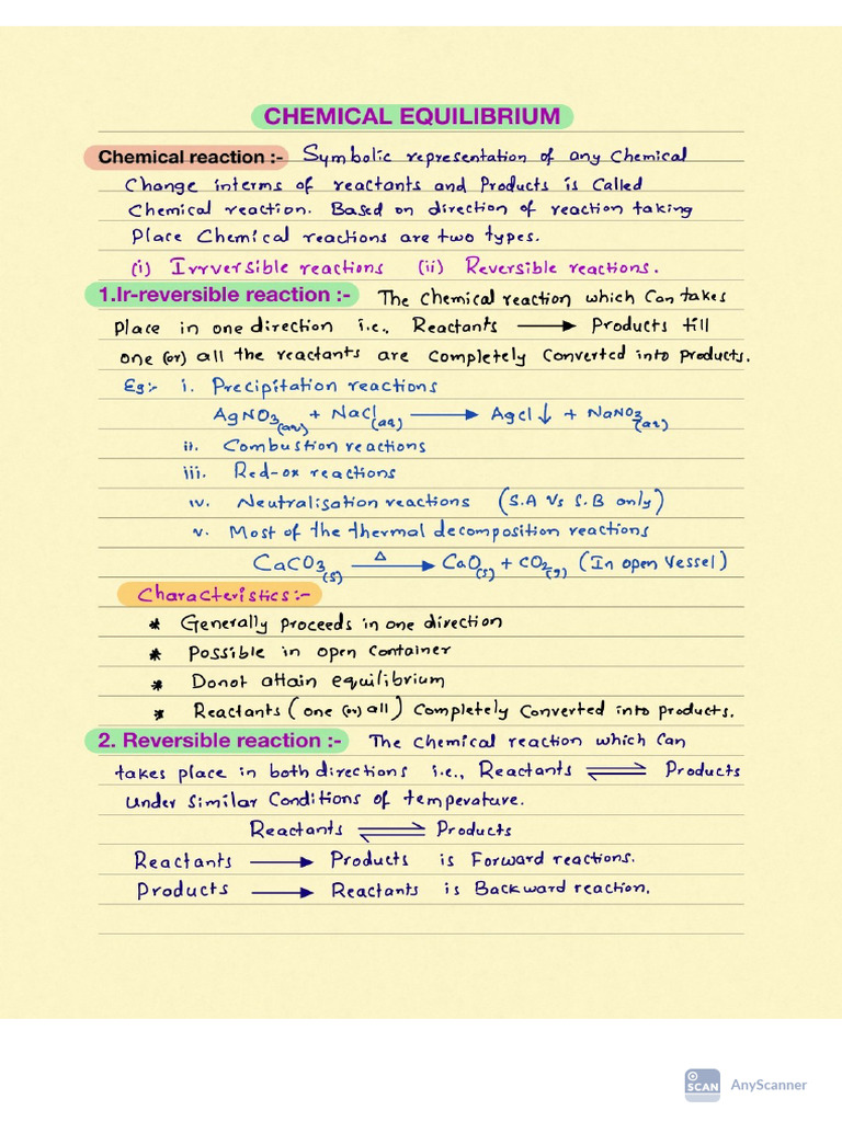 Chemical Equilibrium | PDF