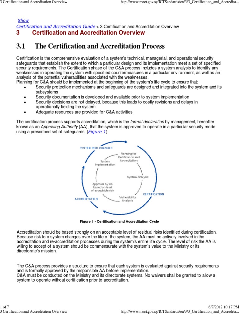 3 Certification and Accreditation Overview | PDF | Computer Security ...