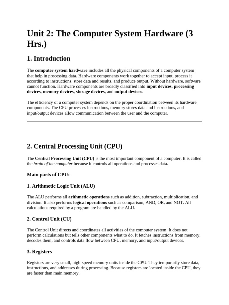 Computer Hardware Components Explained | PDF | Computer Data Storage ...