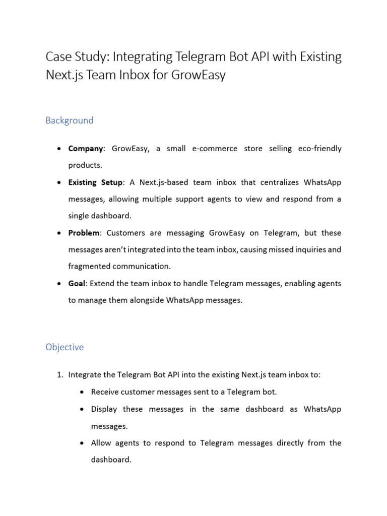 Case Study of Telegram API | PDF | Software | Information Technology