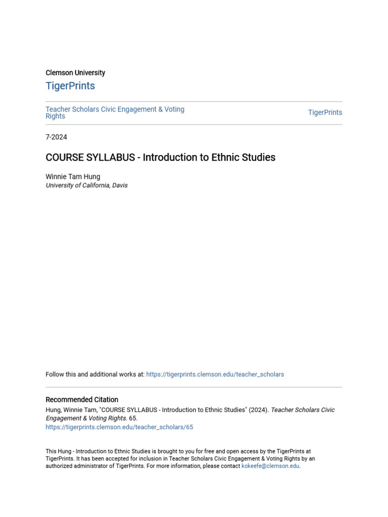 Ethnic Studies Course Syllabus 2024 | PDF | Chicano | Ethnicity
