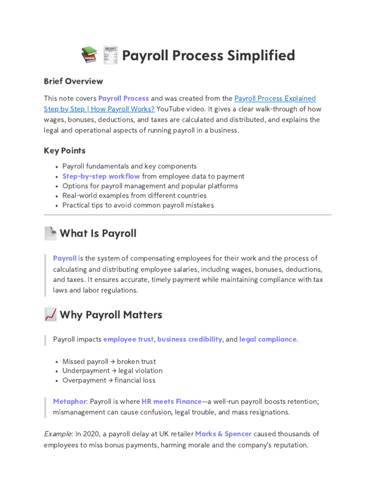 Payroll Process Explained Step by Step _ How Payroll Works | PDF ...