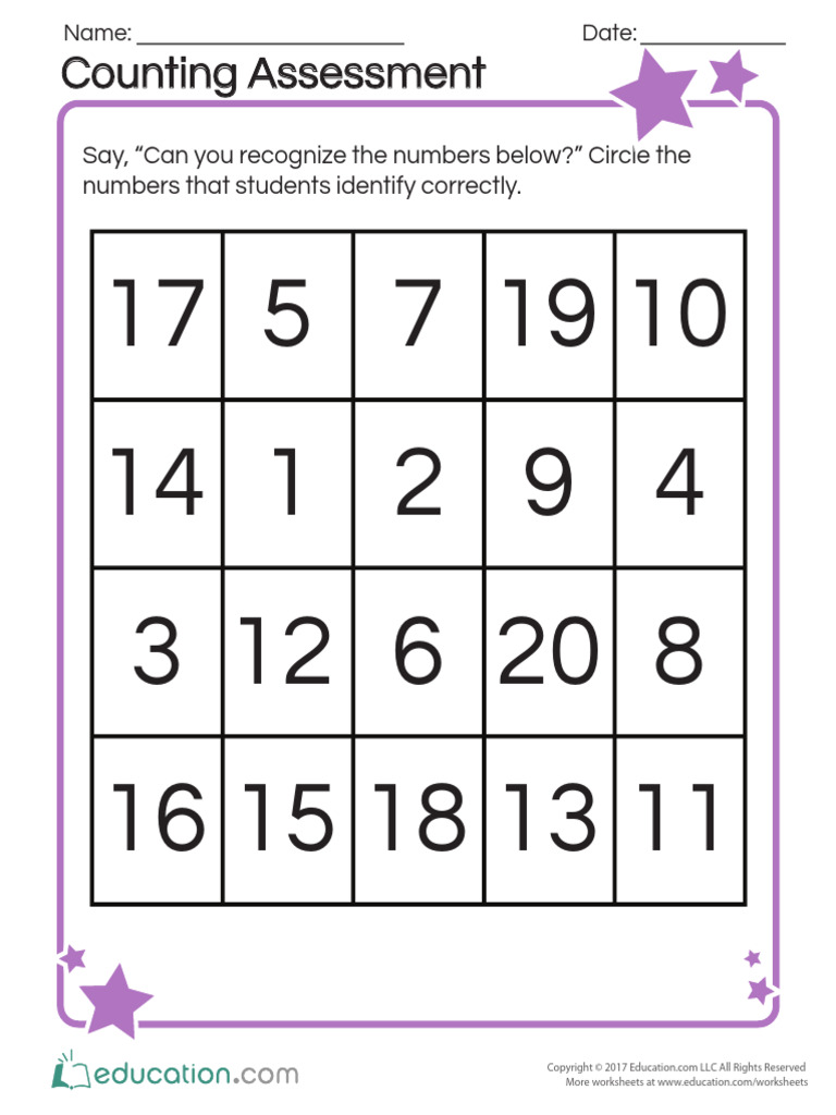 Counting Assessment | PDF