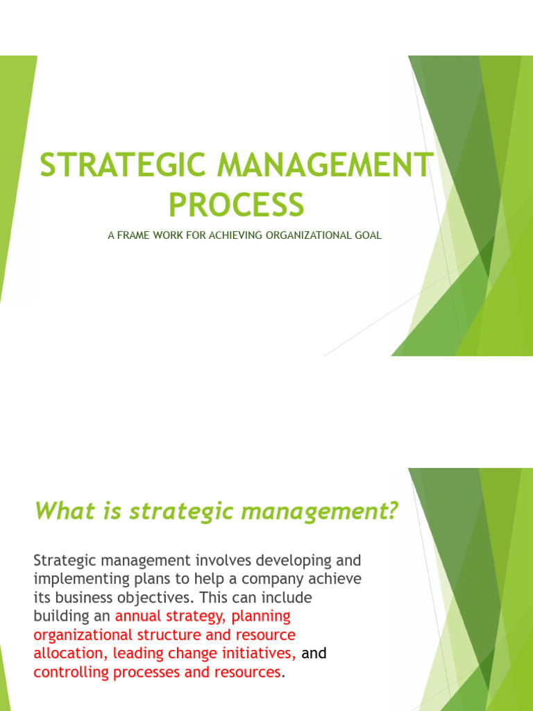 Strategic Management Process Overview | PDF | Strategic Management | Goal