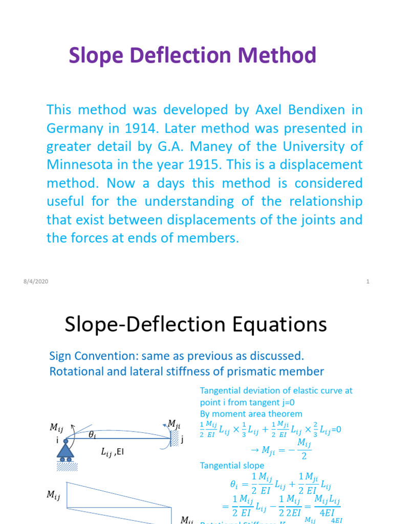Slope Deflection Method-1 | PDF | Bending | Beam (Structure)