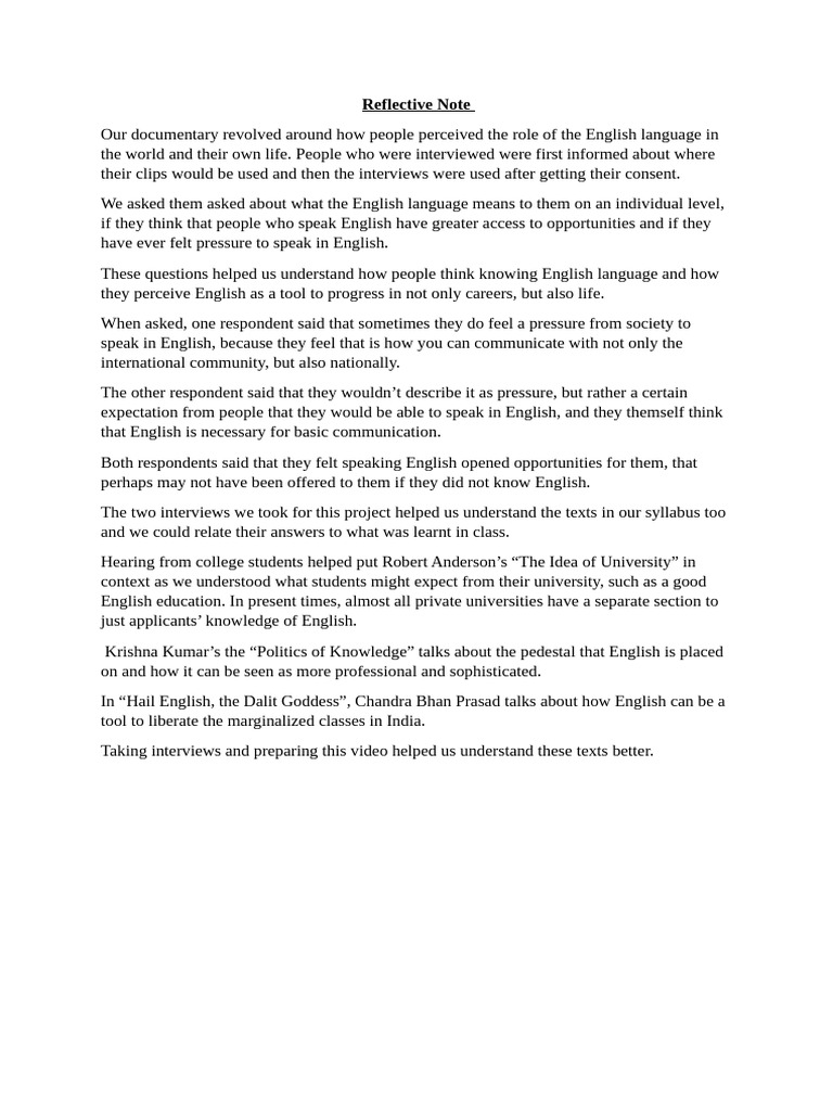 English CIA 1 Report | PDF