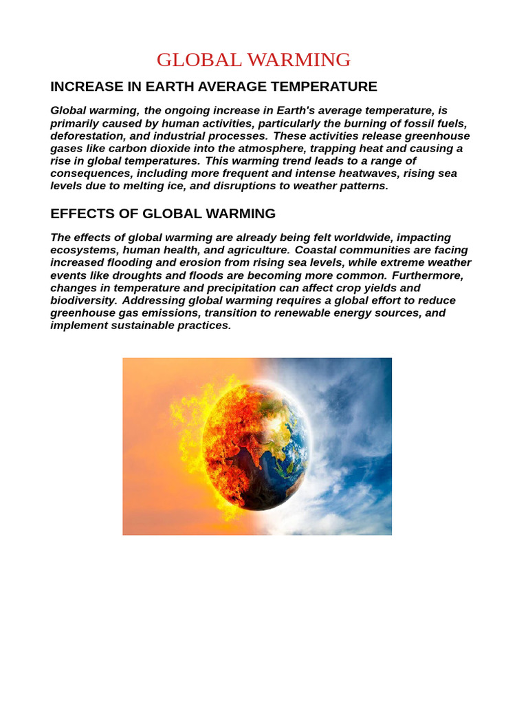 Global Warming: Causes and Effects | PDF