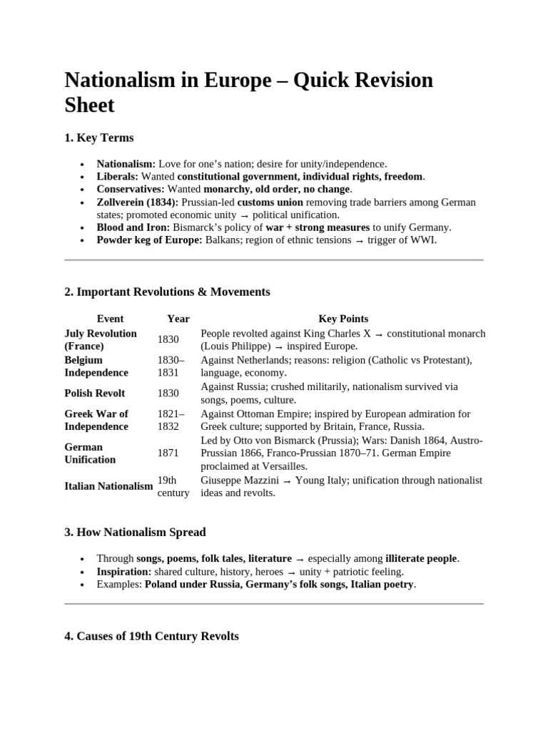 Nationalism in Europe SST | PDF | Nationalism | German Empire
