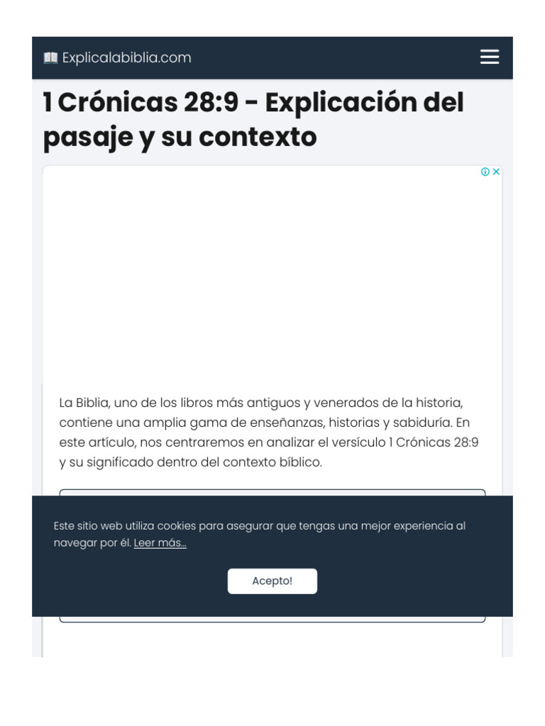 1 Crónicas 28-9 - Explicación del pasaje y su contexto | PDF | David | Dios
