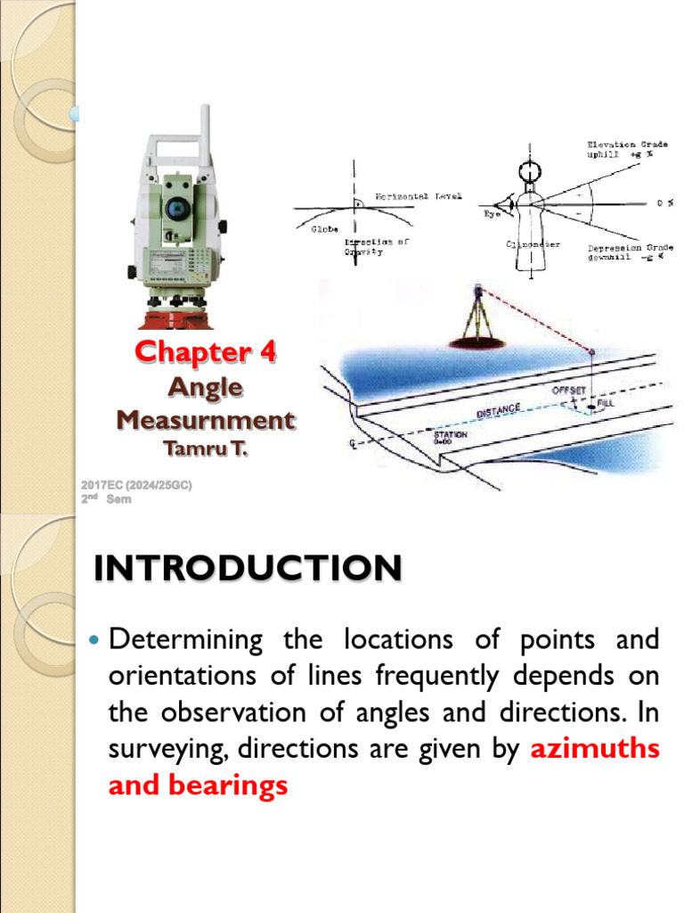 Angle Measurement in Surveying Techniques | PDF | Azimuth | Surveying