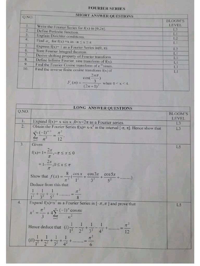 MATHS Question Bank | PDF