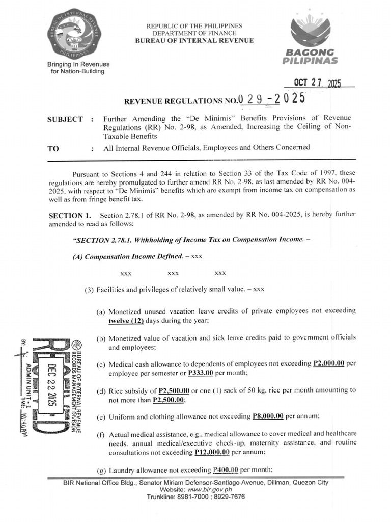 BIR RR No. 29-2025 | PDF