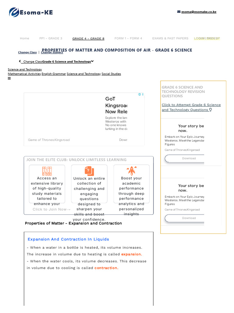 Grade 6 Science: Matter & Air Composition | PDF | Atmosphere Of Earth ...