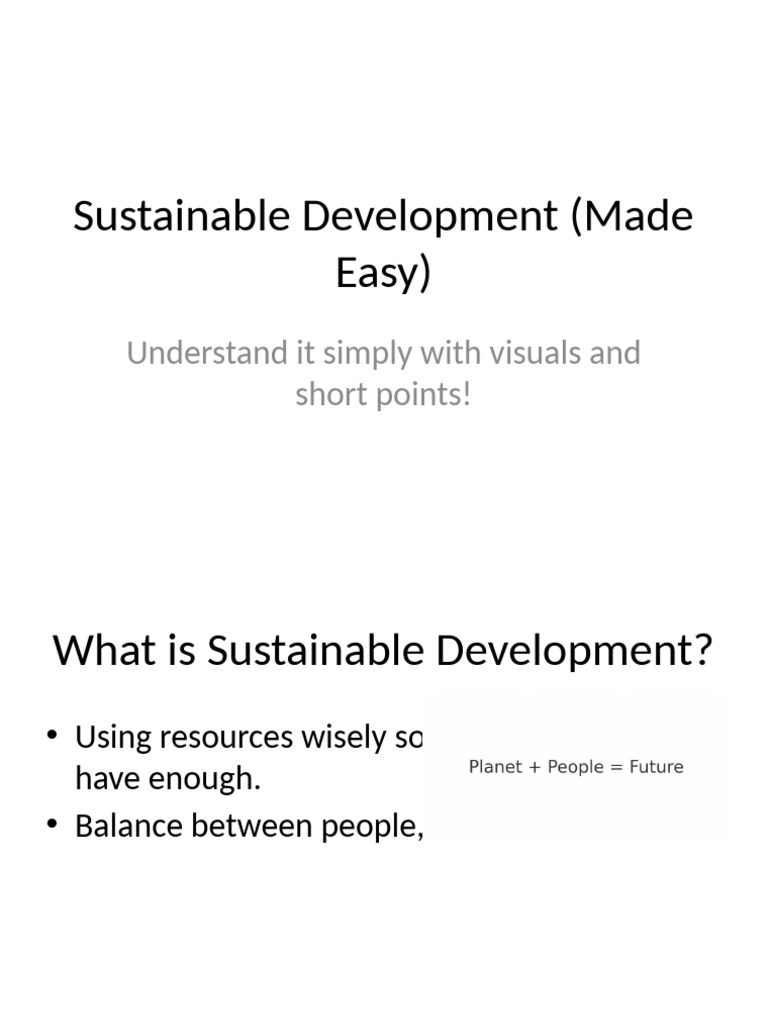 Sustainable Development Easy | PDF