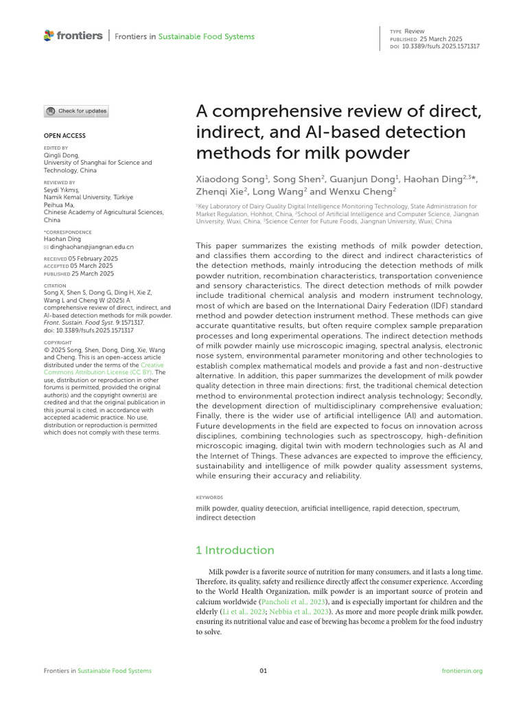 3 A Comprehensive Review of Direct Indirect and AI-b | PDF | Milk | Elisa