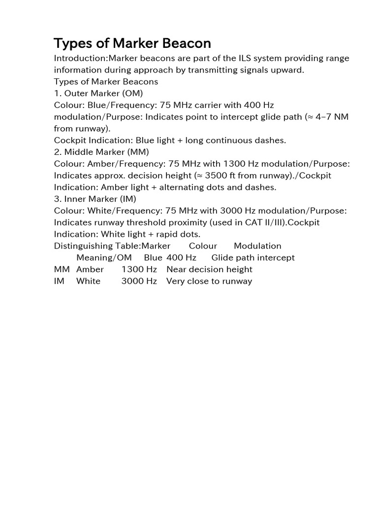 Types of Marker Beacon-Merged | PDF