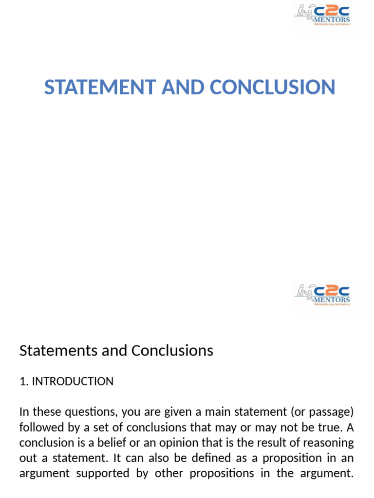 Statement and Conclusion Final | PDF | Argument