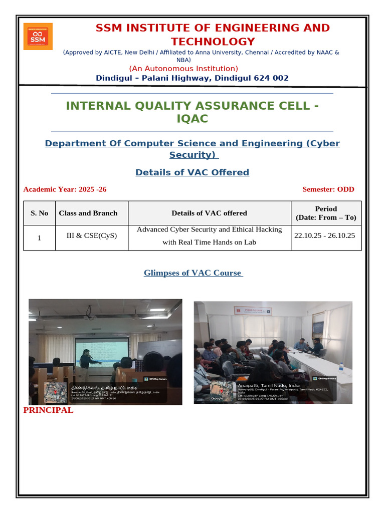 VAC Course in Cyber Security 2025 | PDF