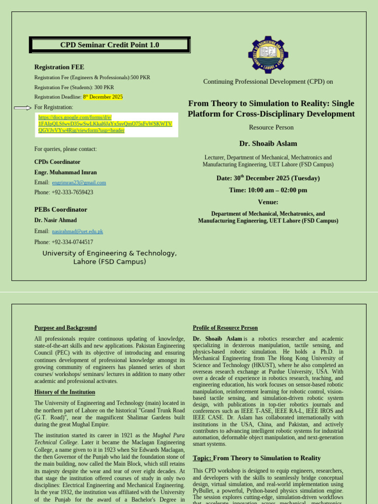 CPD Workshop on Robotics Simulation | PDF | Robotics | Engineering