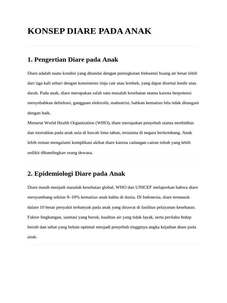 Konsep Diare Anak | PDF
